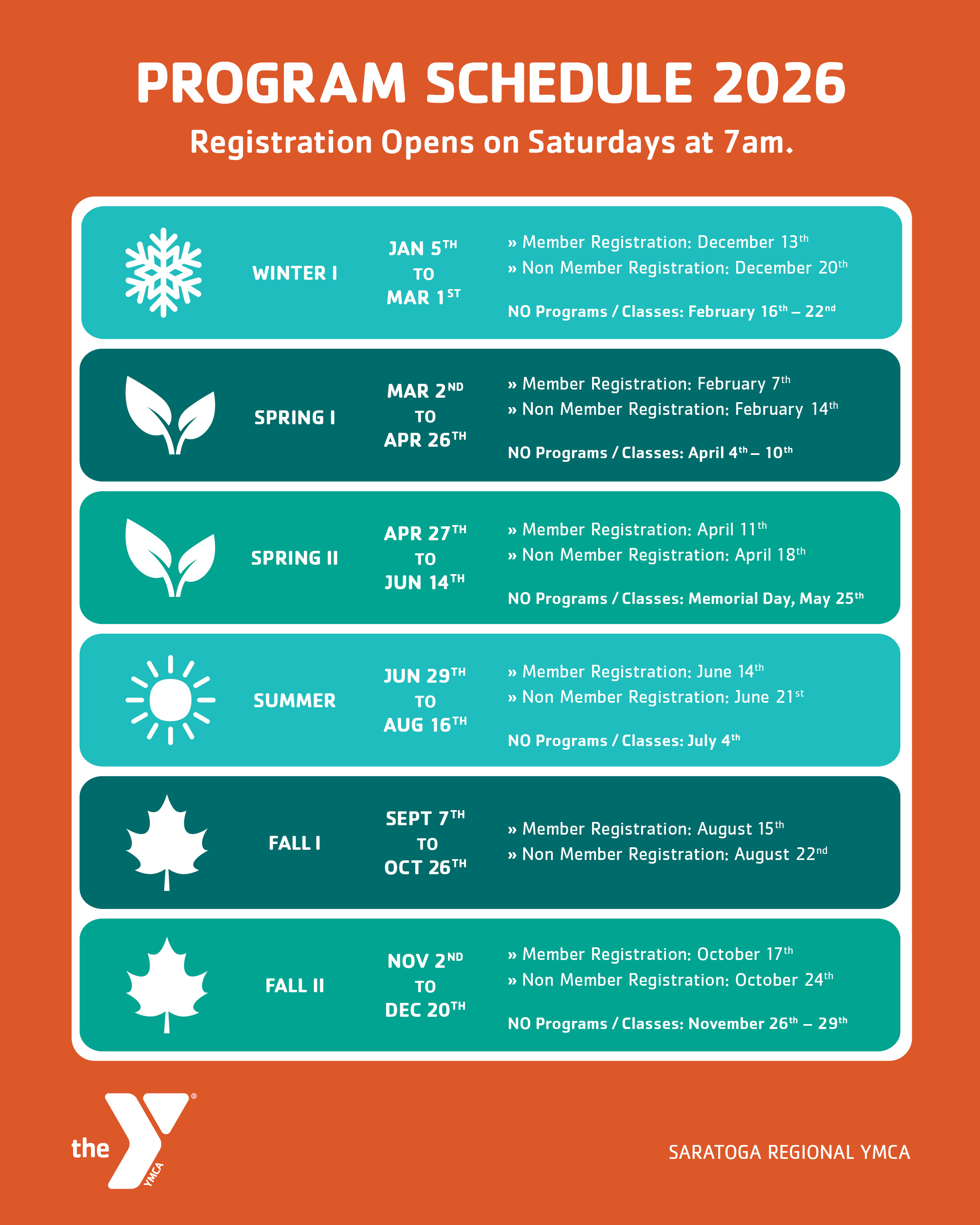 Fall 2 Program Session - Saratoga Regional YMCA